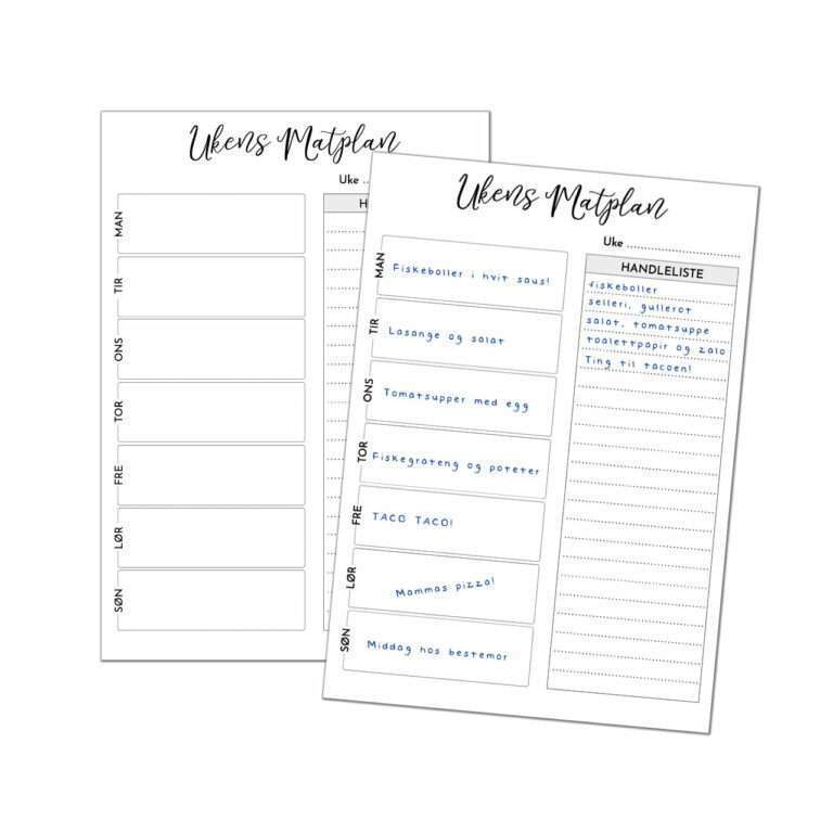 Ukesmeny planlegger basic » NAMELESS